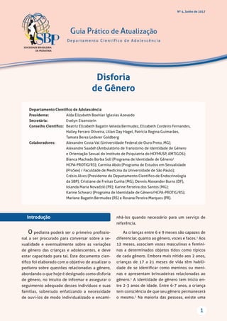 Disforia de gênero - guia prático de atualização SBP | PDF