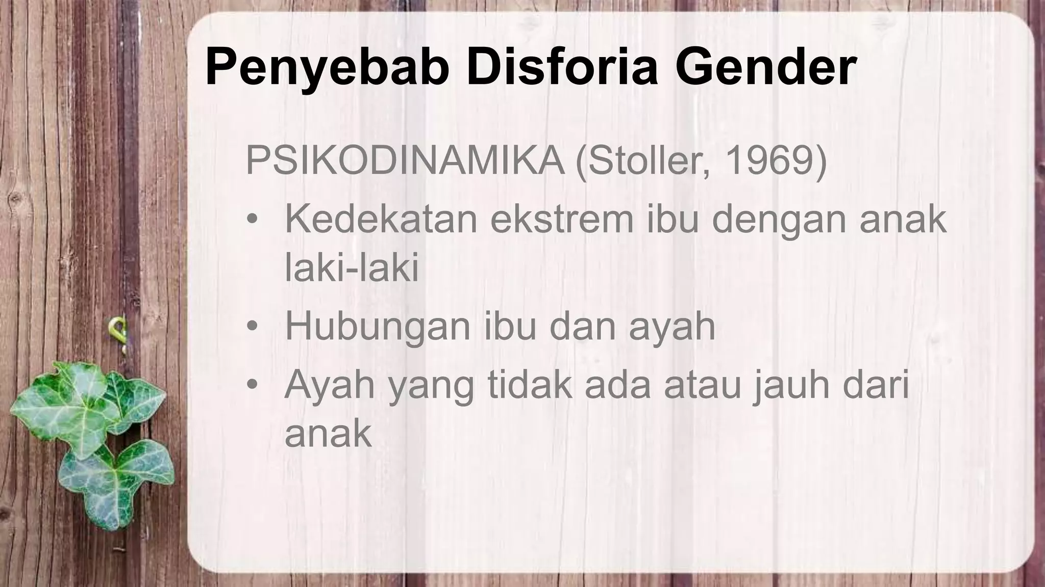 Disforia gender dalam perspektif psikologi remaja | PPTX