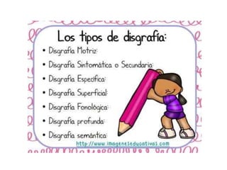 Tipos de Disgrafia | PPTX