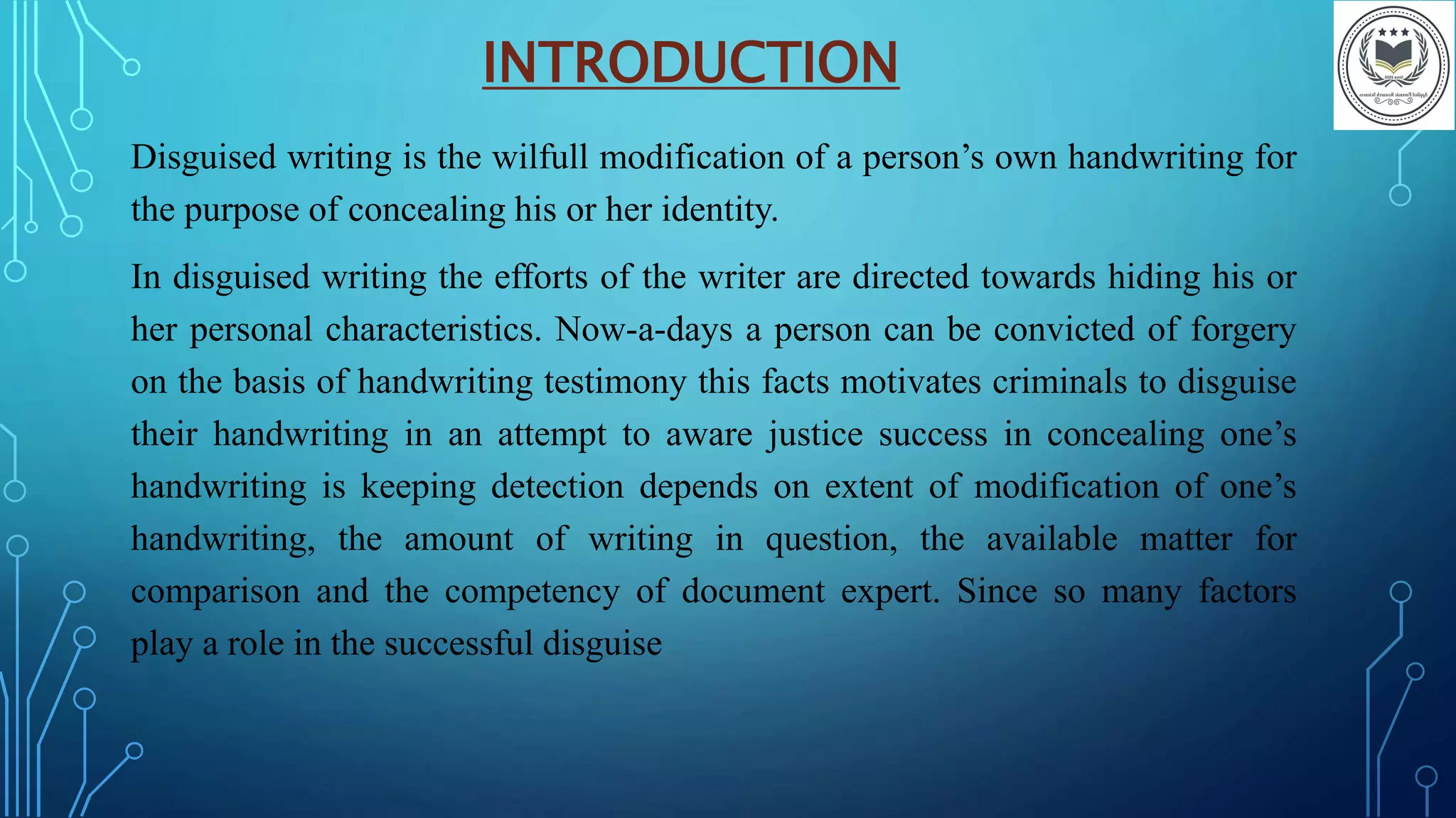 Disguised writing | PPTX