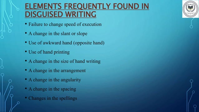 Disguised writing | PPTX