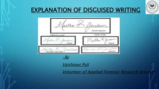 Disguised writing | PPTX