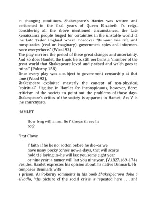 Disguise in selected shakespeare final(hamlet,as you like it,king lear ...