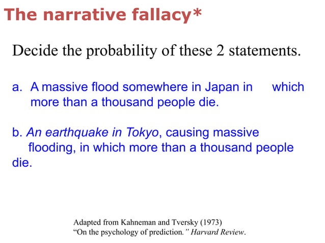 Language as a disguise for information 4. narrative fallacy | PPT
