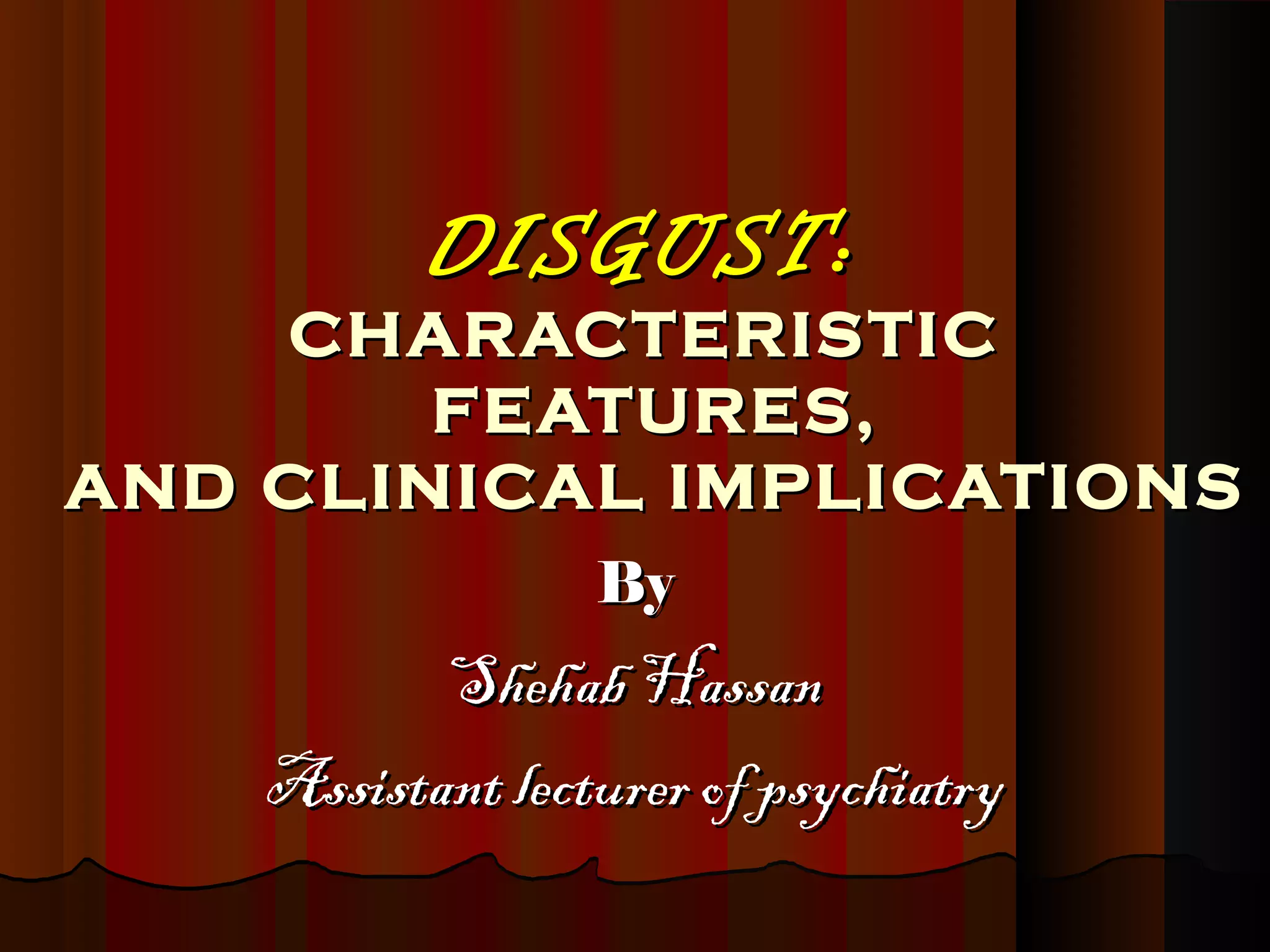 Disgust in psychiatry | PPT