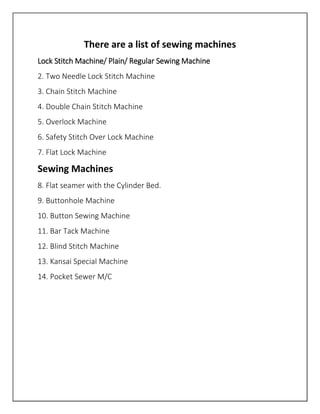 Types Of Sewing Machines | PDF
