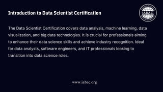 Certified Data Scientist Certiﬁcation | IABAC | PDF