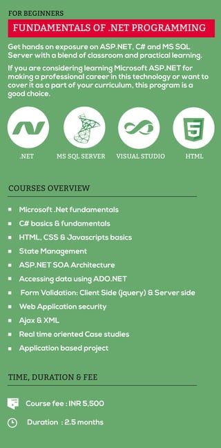 DishaaPro Asp.Net training BBSR/ Bhubaneswar Odisha | PDF | Web Development | Internet