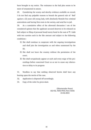 Disha bail order | PDF