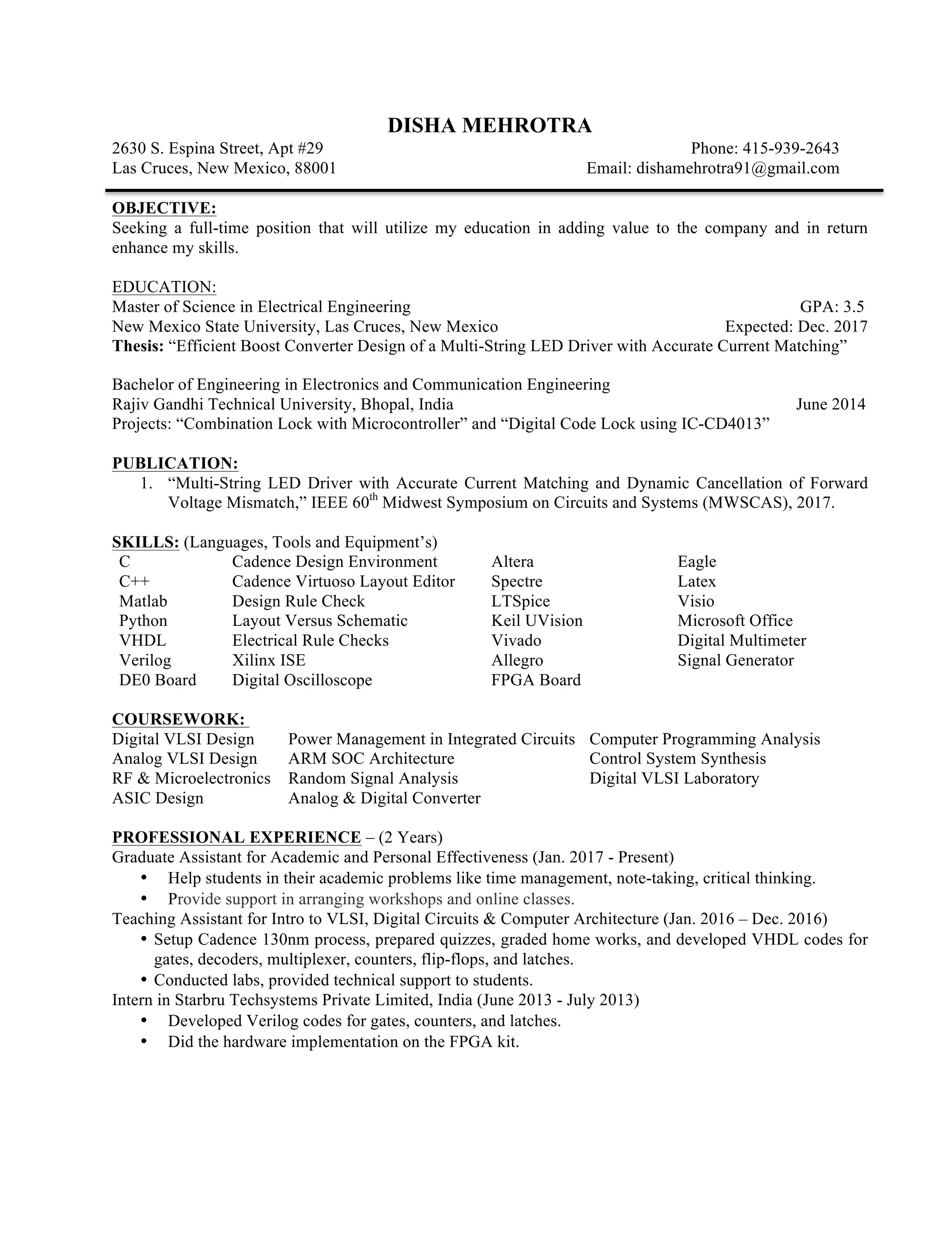 Disha Mehrotra_Resume | PDF | Computing | Technology & Computing