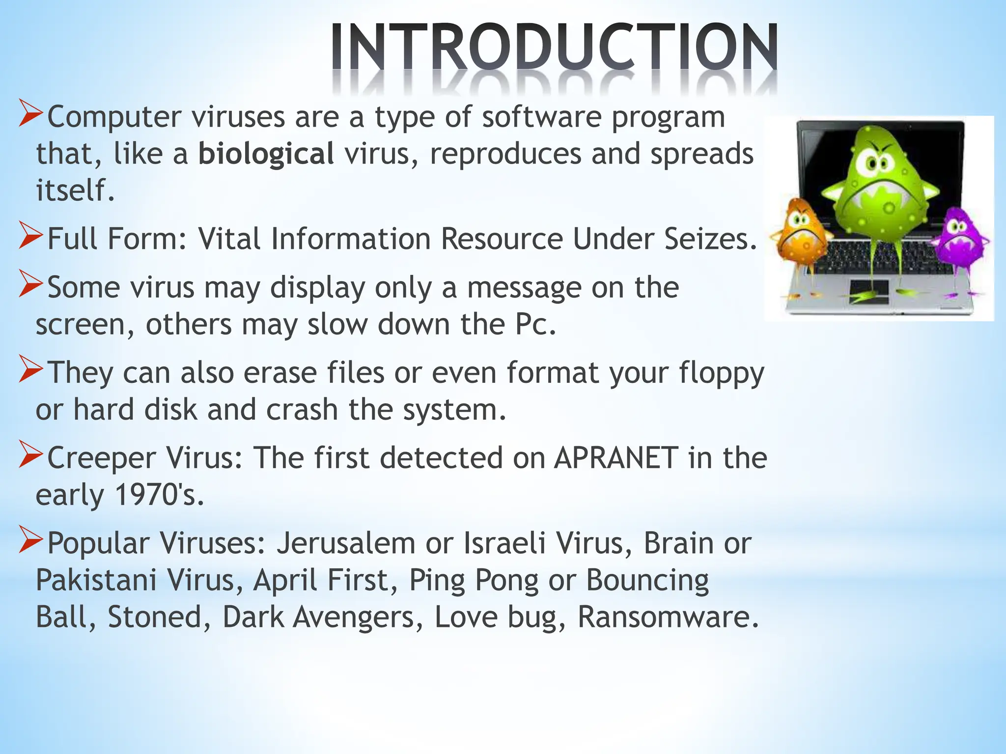 DISHA PATEL COMPUTER VIRUS PPT.pptx | Operating Systems | Computer ...