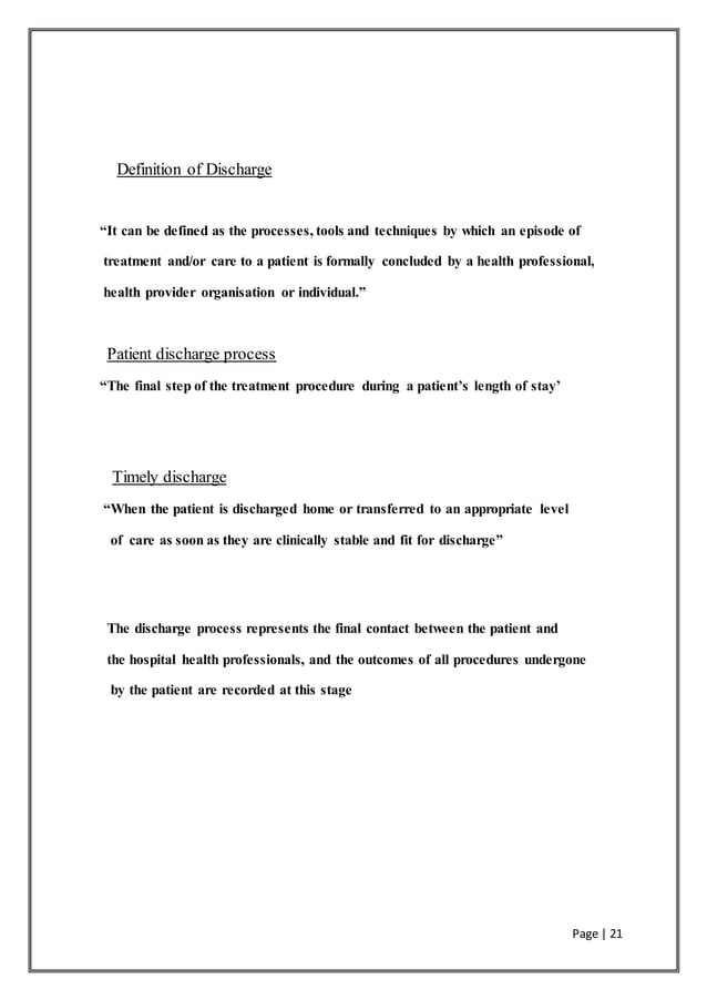 Disharge process | DOCX