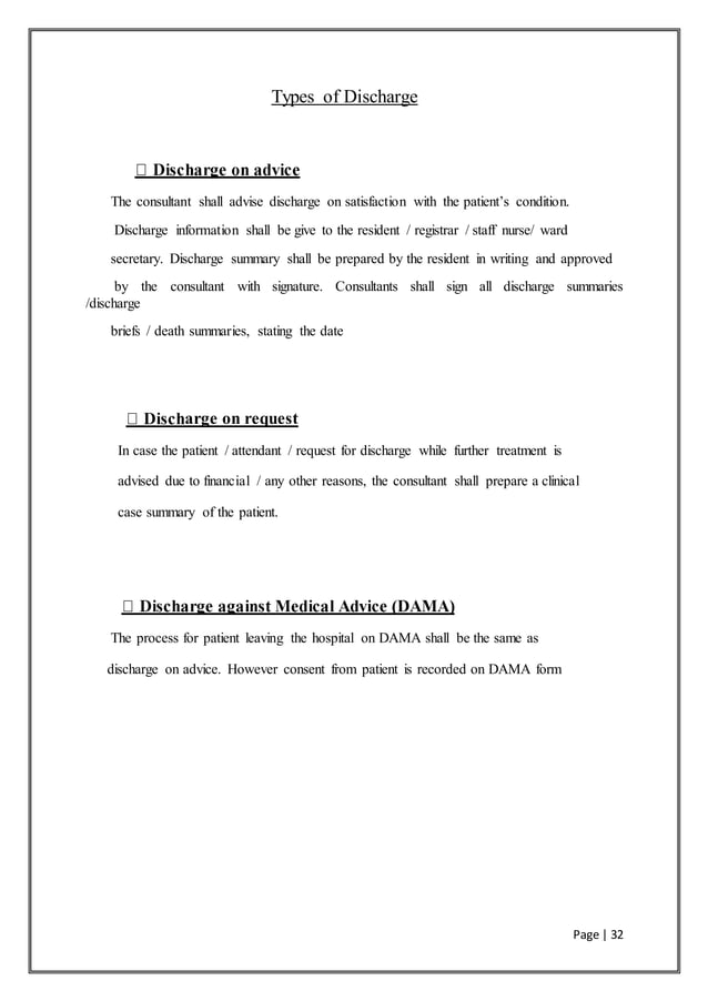 Disharge process | DOCX