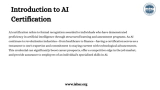 The Power of Artificial Intelligence Certification | IABAC | PDF