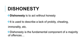 Dishonesty | PPTX