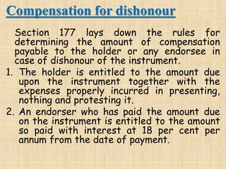 Dishonour of a negotiable instrument | PPTX