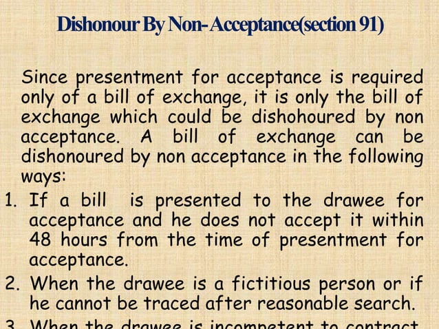 Dishonour of a negotiable instrument | PPTX | Law