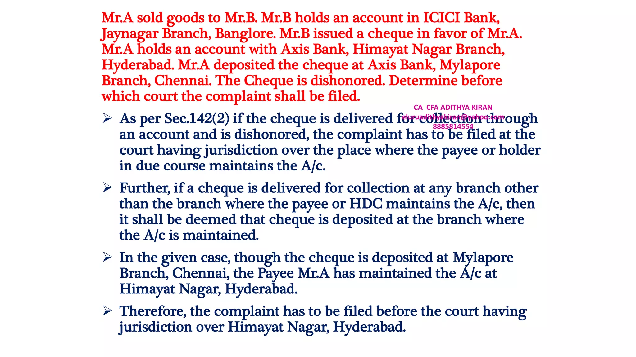 DISHONOUR OF CHEQUES | PPTX