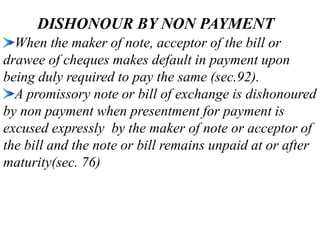 Dishonour of negtiable instrument | PPTX