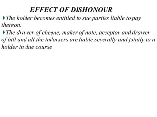 Dishonour of negtiable instrument | PPTX