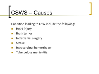 Di, siadh and cerebral salt wasting syndrome | PPT
