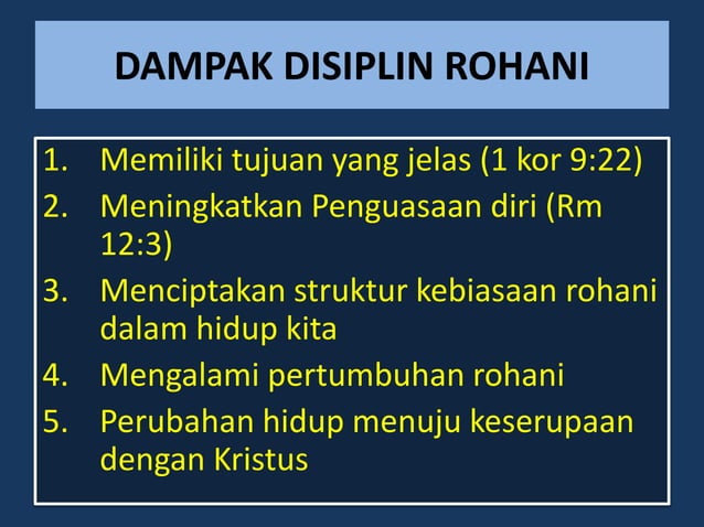 MEMBANGUN DISIPLIN ROHANI | PPTX