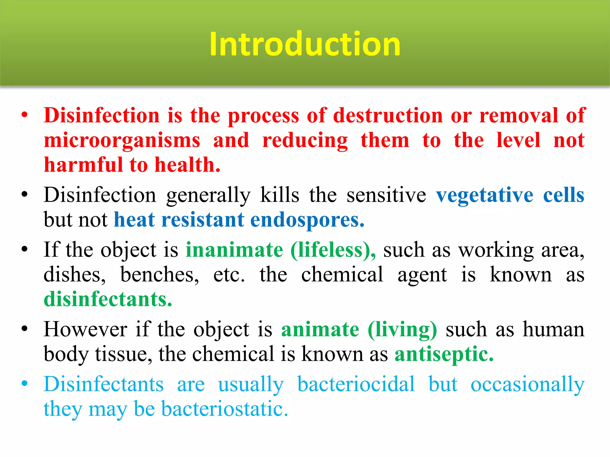 Disinfectants | PPTX
