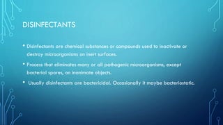 Disinfectants in microbiology , bpharm 2nd year | PDF