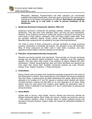Disinfectants and sterilization methods. rev.09302013 | PDF | First Aid ...