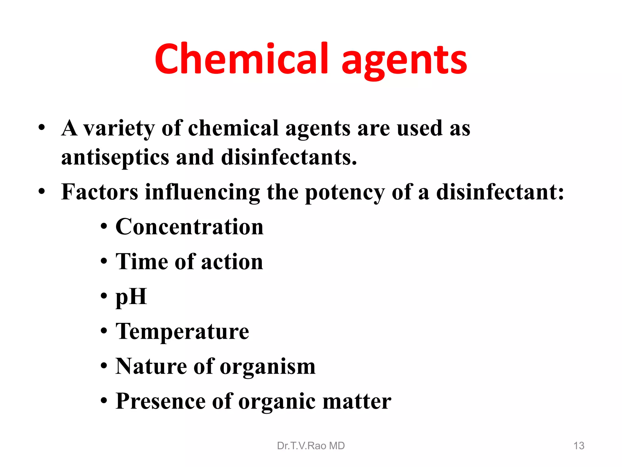 Disinfection by Chemicals basics | PPTX