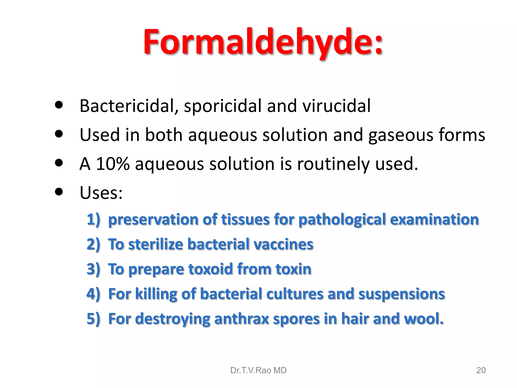 Disinfection by Chemicals basics | PPTX