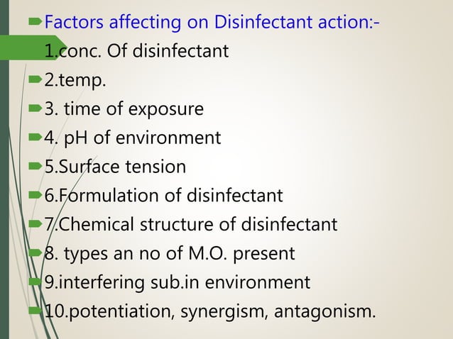 Disinfection, Definition, classification,Mode of action, factors ...