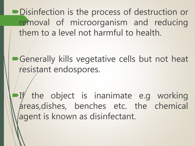 Disinfection, Definition, classification,Mode of action, factors ...