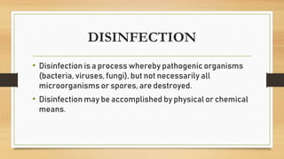 DISINFECTION & STERILIZATION | PPT