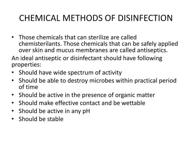 Disinfection and sterilization | PPTX | Infectious Diseases | Diseases and Conditions