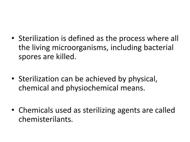 Disinfection and sterilization | PPTX | Infectious Diseases | Diseases and Conditions