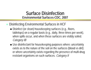 Disinfection and sterilization guidelines what you need to know 2007 | PDF