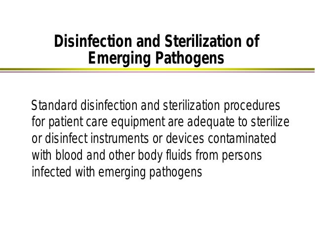 Disinfection and sterilization guidelines what you need to know 2007