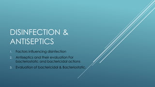 Disinfection & antiseptics in microbiology , bpharm 3rd semester 2nd ...