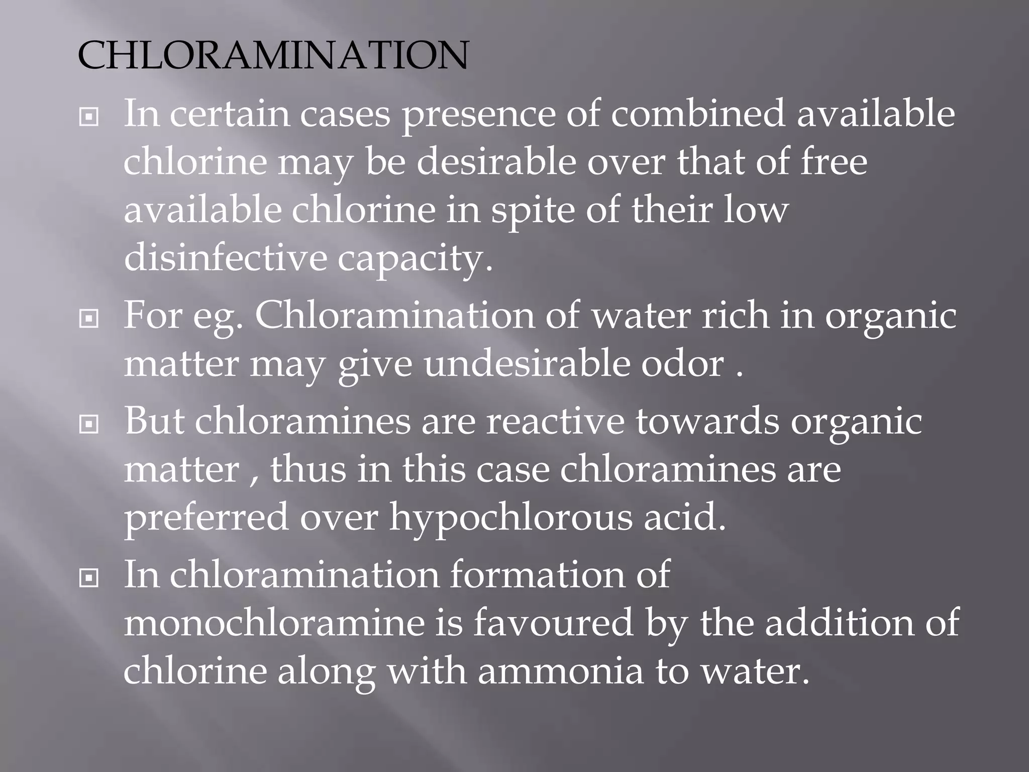 Disinfection chlorination chlorination derived by products | PPTX