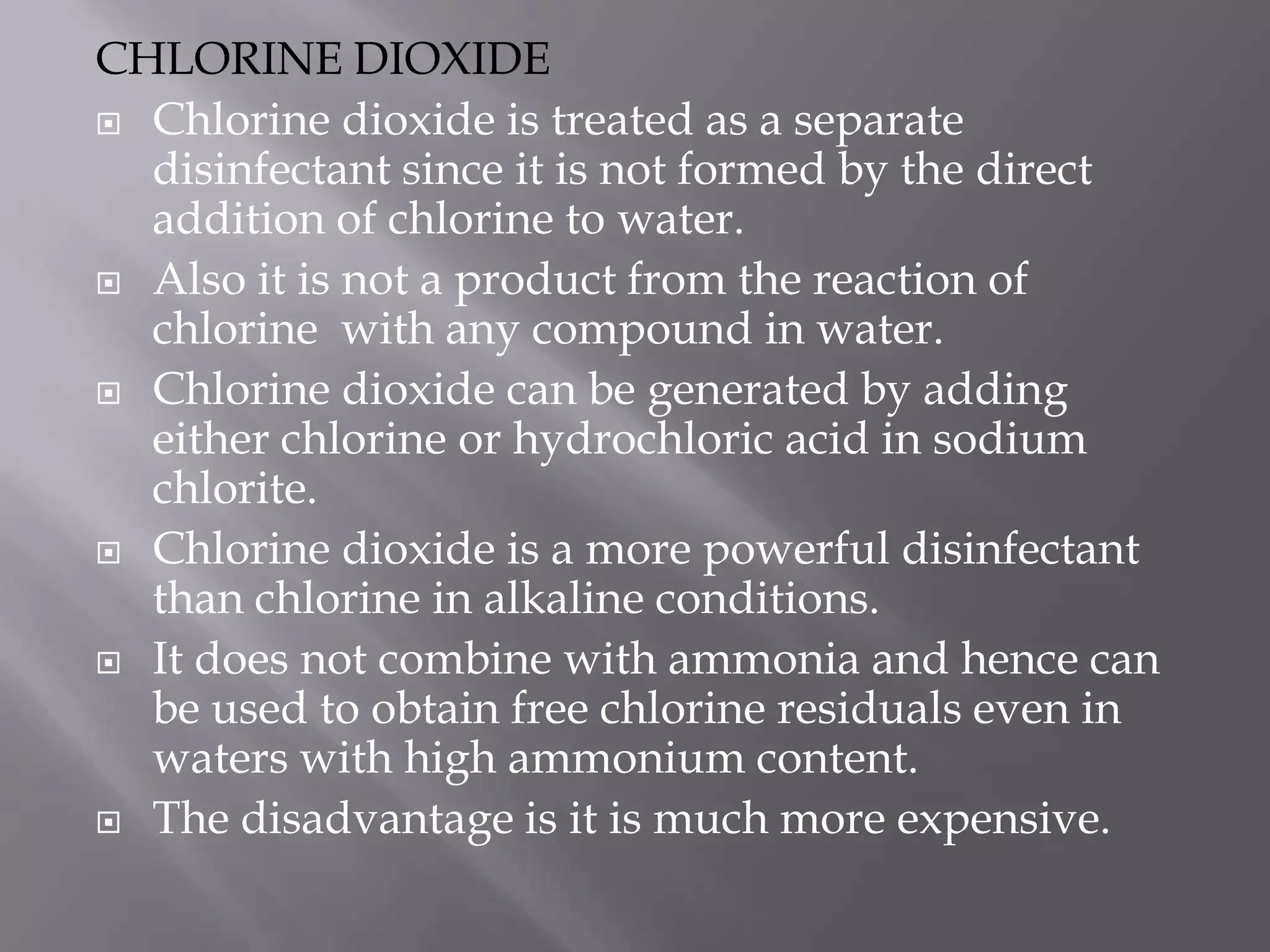 Disinfection chlorination chlorination derived by products | PPTX