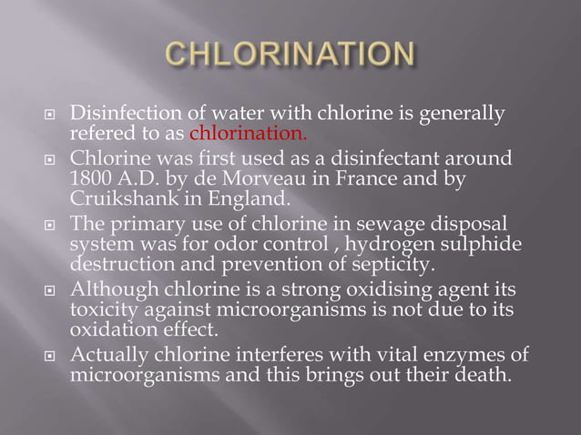 Disinfection chlorination chlorination derived by products | PPTX ...