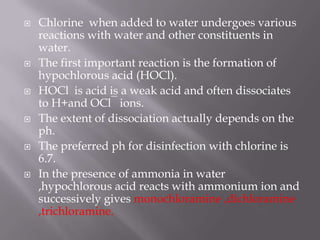 Disinfection chlorination chlorination derived by products | PPTX