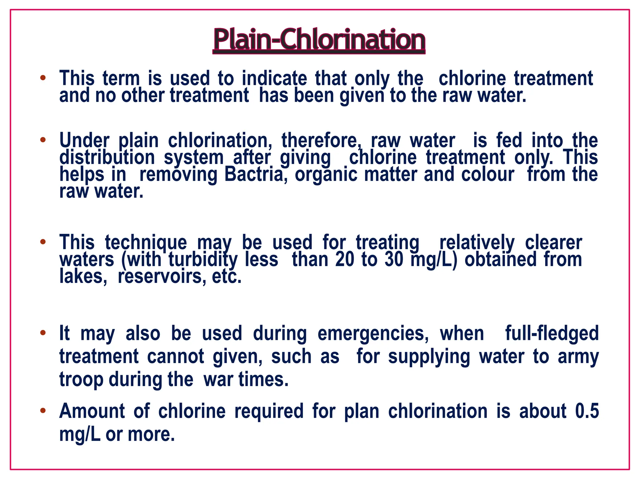 THE METHODS OF DISINFECTION AND THE TYPES OF CHLORINATION | PPTX