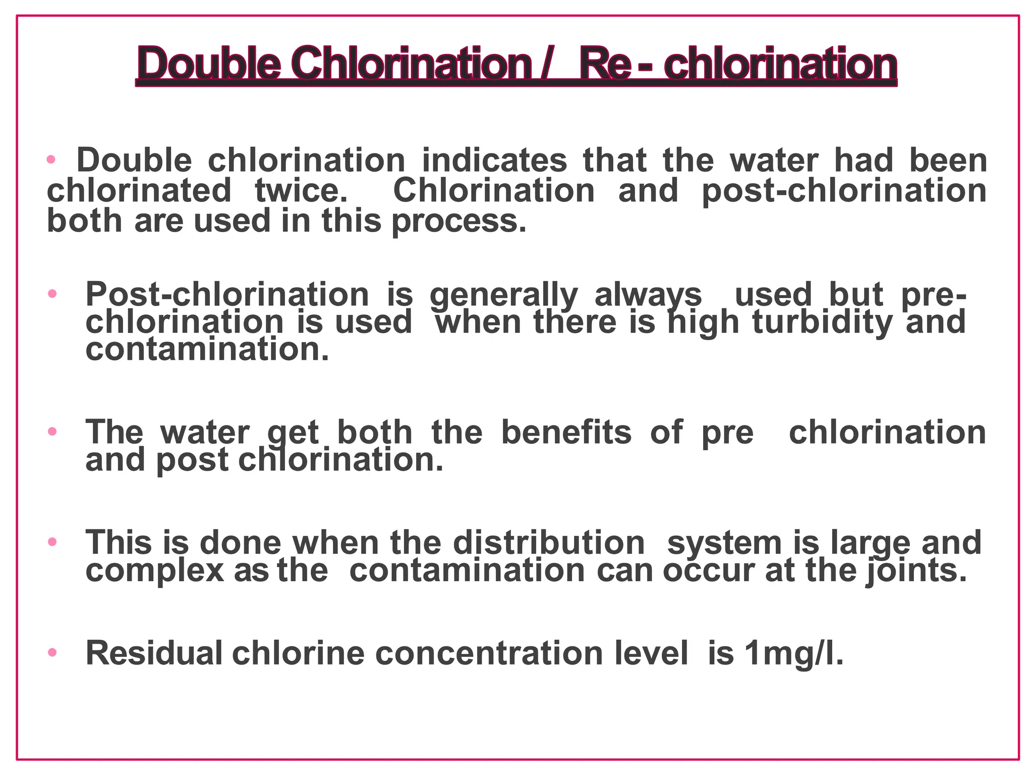 THE METHODS OF DISINFECTION AND THE TYPES OF CHLORINATION | PPTX