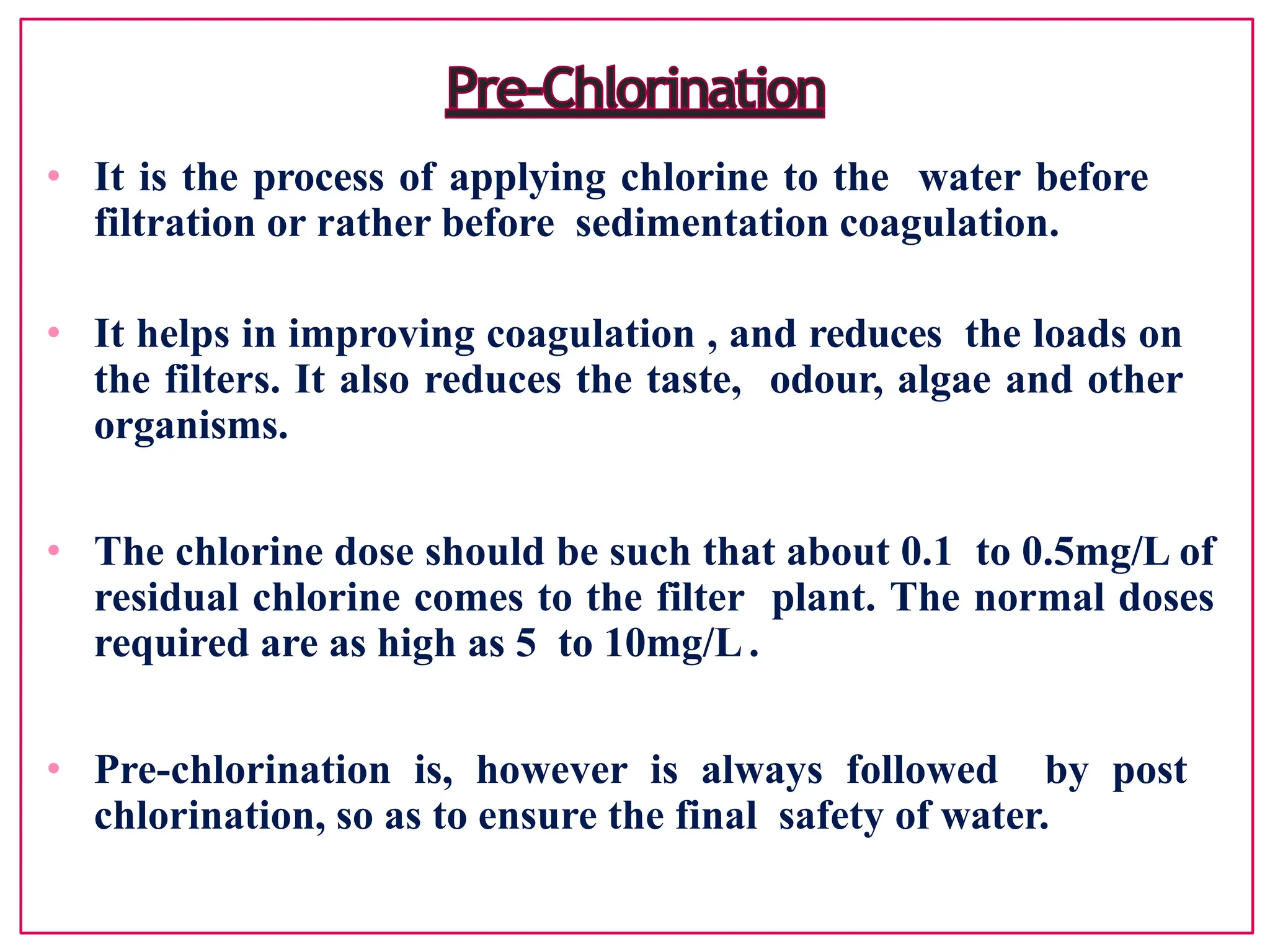 THE METHODS OF DISINFECTION AND THE TYPES OF CHLORINATION | PPT