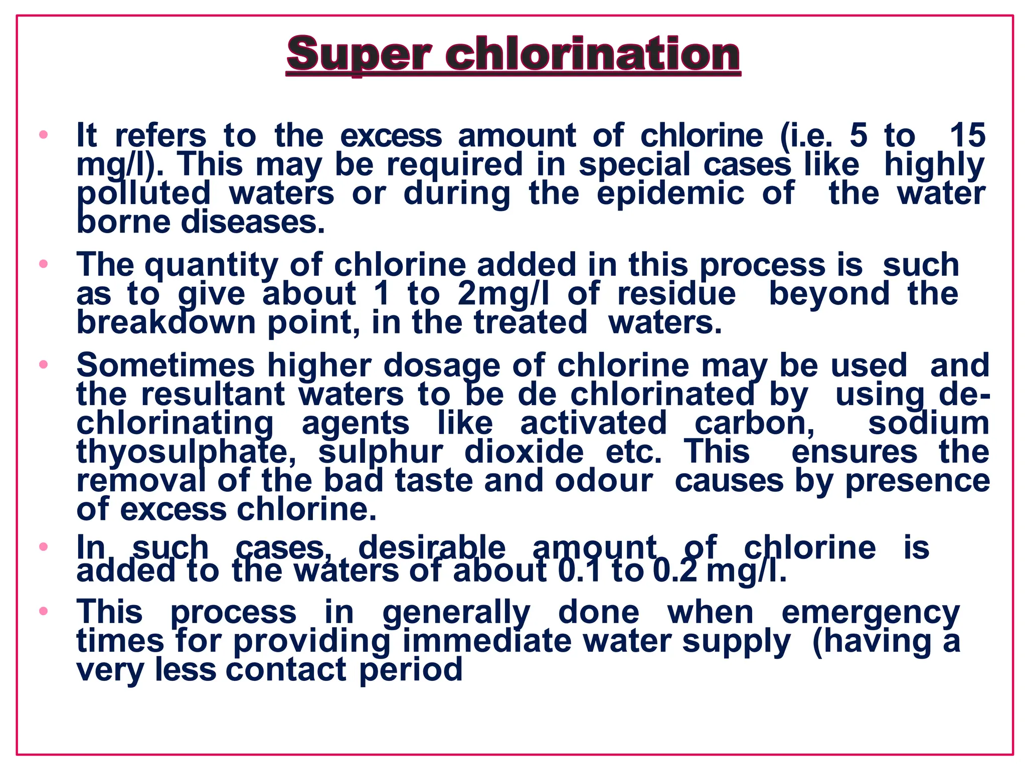 THE METHODS OF DISINFECTION AND THE TYPES OF CHLORINATION | PPT