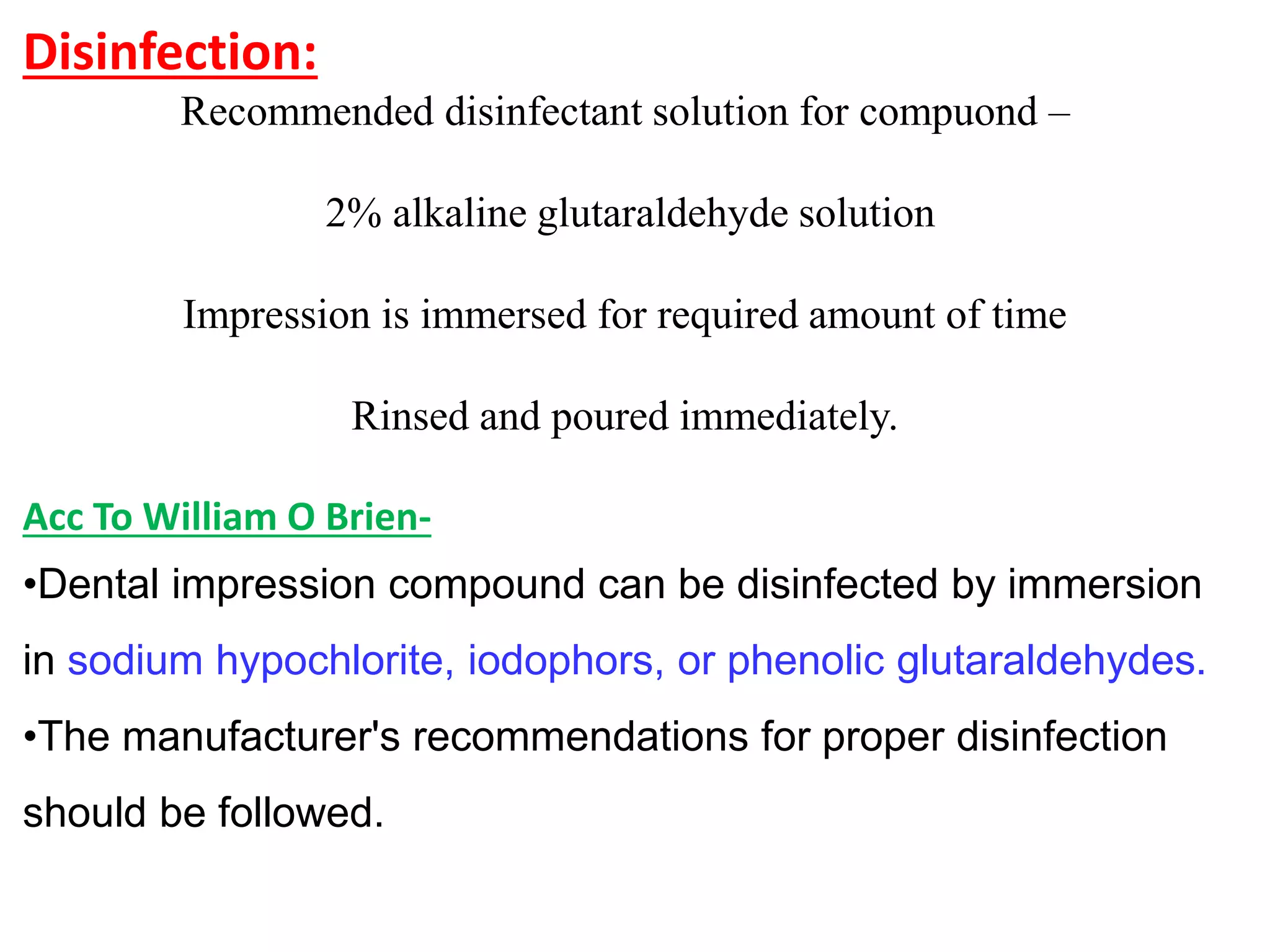 Disinfection of impressions | PPTX