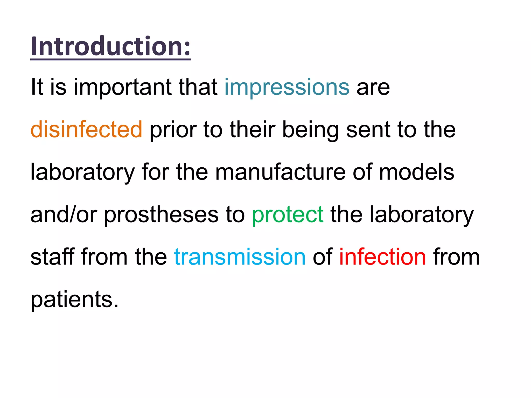 Disinfection of impressions | PPTX