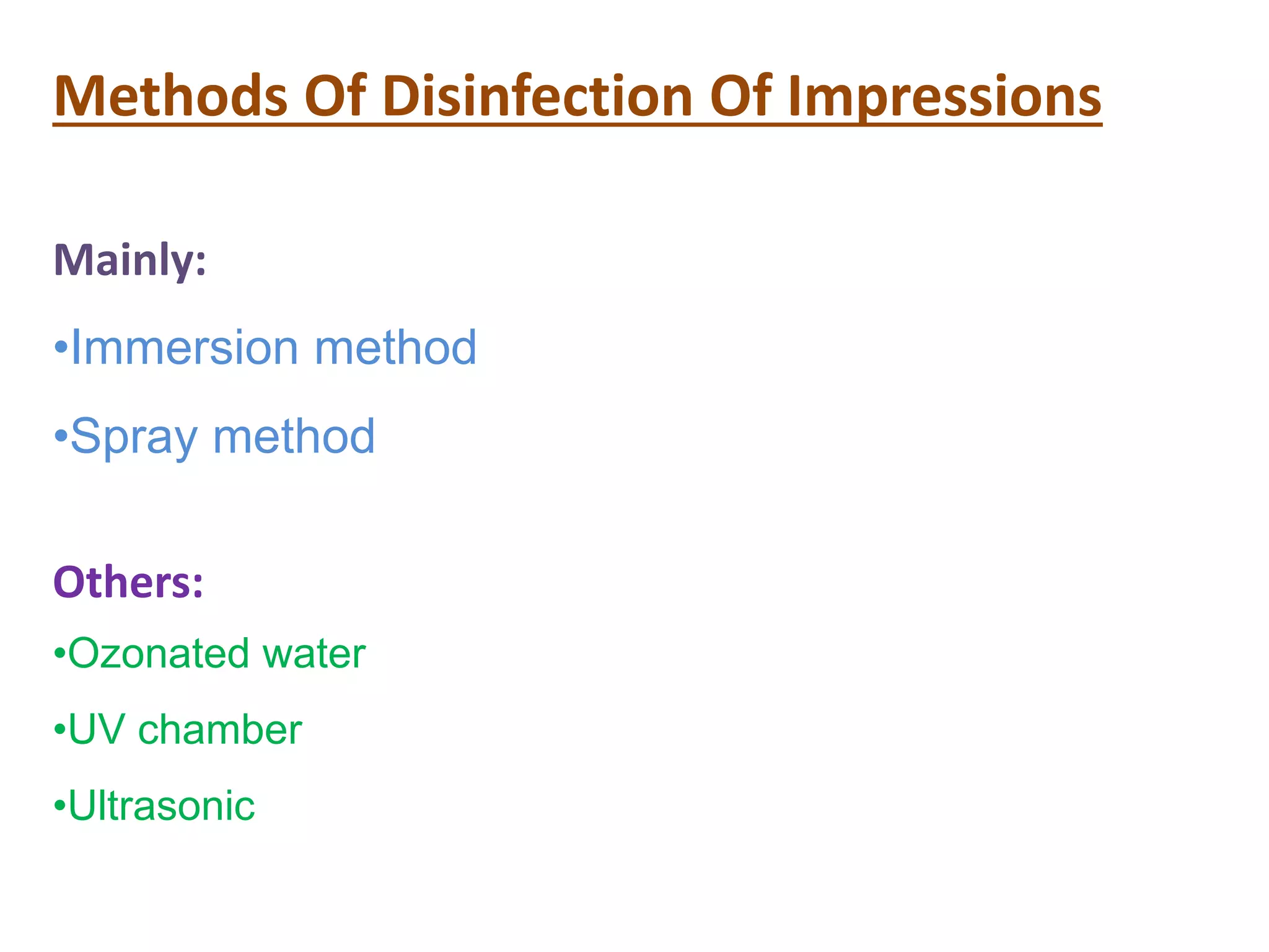 Disinfection of impressions | PPTX